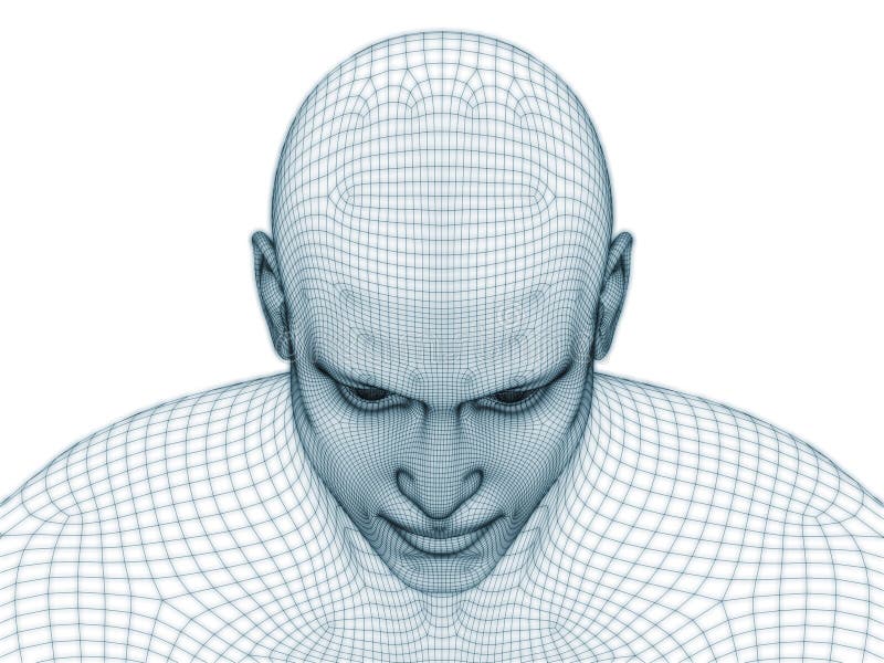 Human Face Wire Mesh stock illustration. Illustration of isolated ...