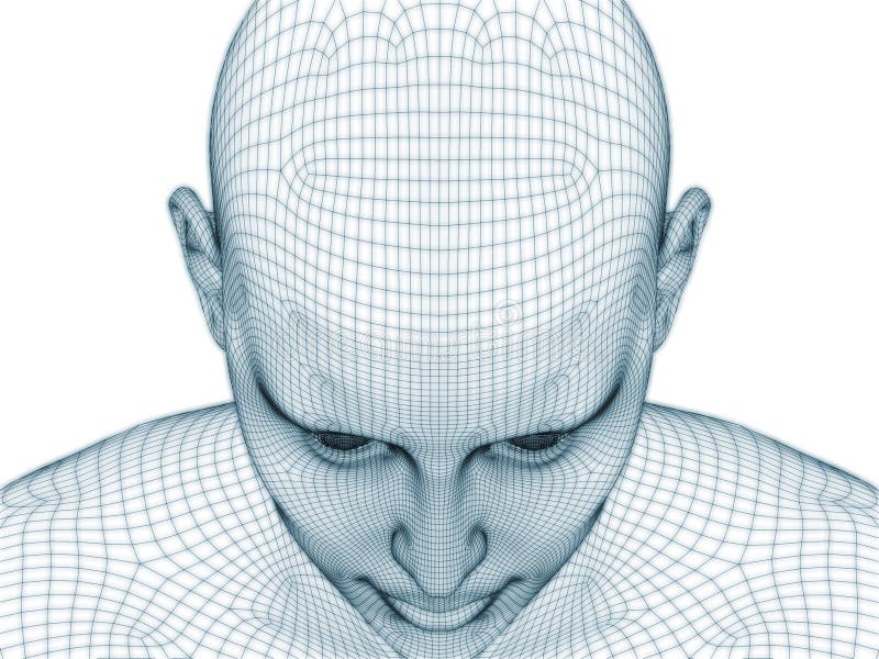 Human Face Wire Mesh stock illustration. Illustration of white - 215709454