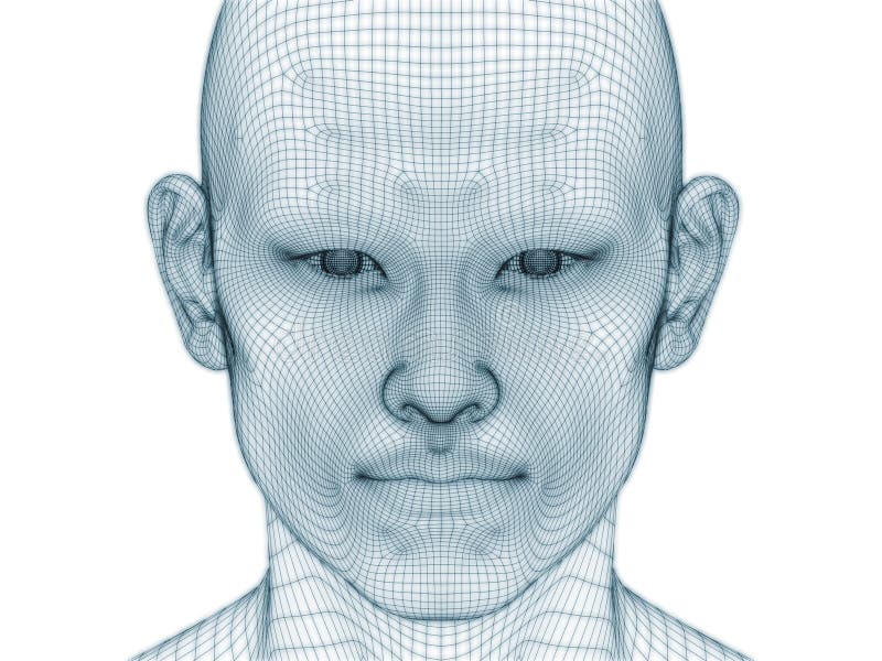 Human Face Wire Mesh stock illustration. Illustration of mesh - 215709499