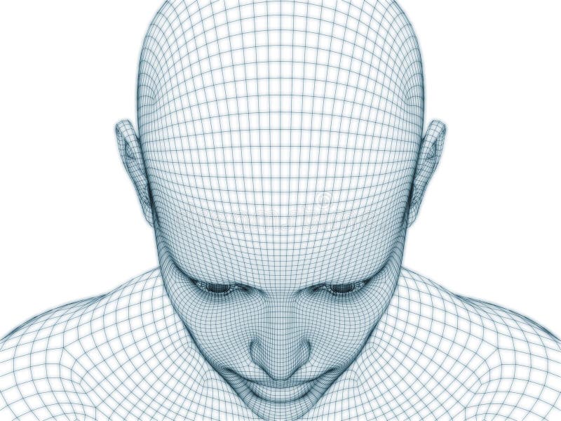 Human Face Wire Mesh stock illustration. Illustration of face - 215709498