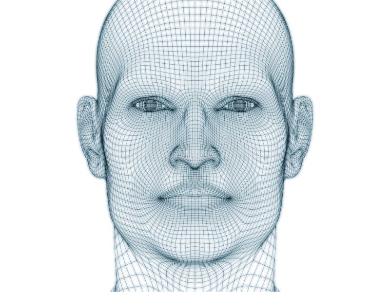 Human Face Wire Mesh stock illustration. Illustration of mesh - 215709499