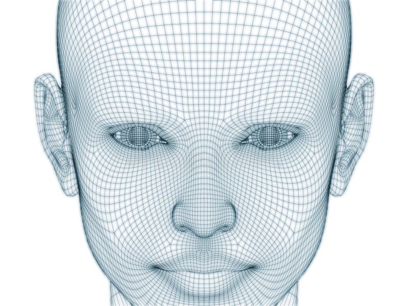 Human Face Wire Mesh stock illustration. Illustration of mind - 196715732