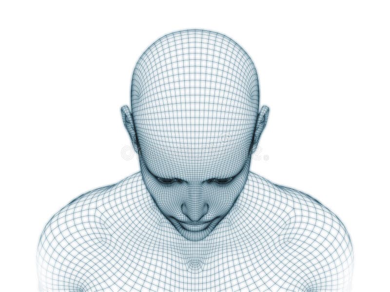 Human Face Wire Mesh stock illustration. Illustration of mind - 196715732