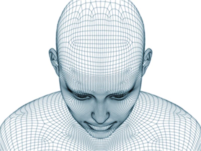 Human Face Wire Mesh stock illustration. Illustration of face - 221081091