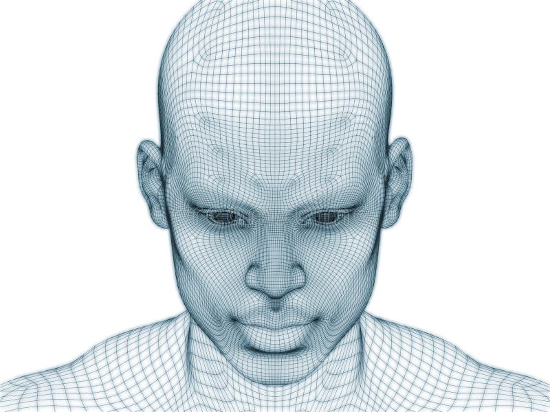 Human Face Wire Mesh stock illustration. Illustration of mind - 196715732
