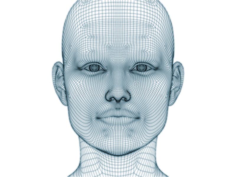 Human Face Wire Mesh stock illustration. Illustration of mind - 196715732