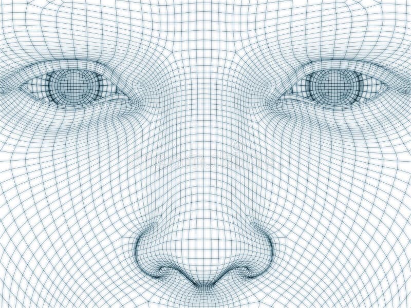 Human Face Wire Mesh stock illustration. Illustration of geometry ...