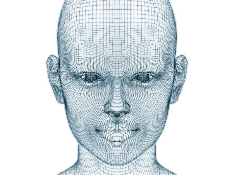 Human Face Wire Mesh stock illustration. Illustration of element ...