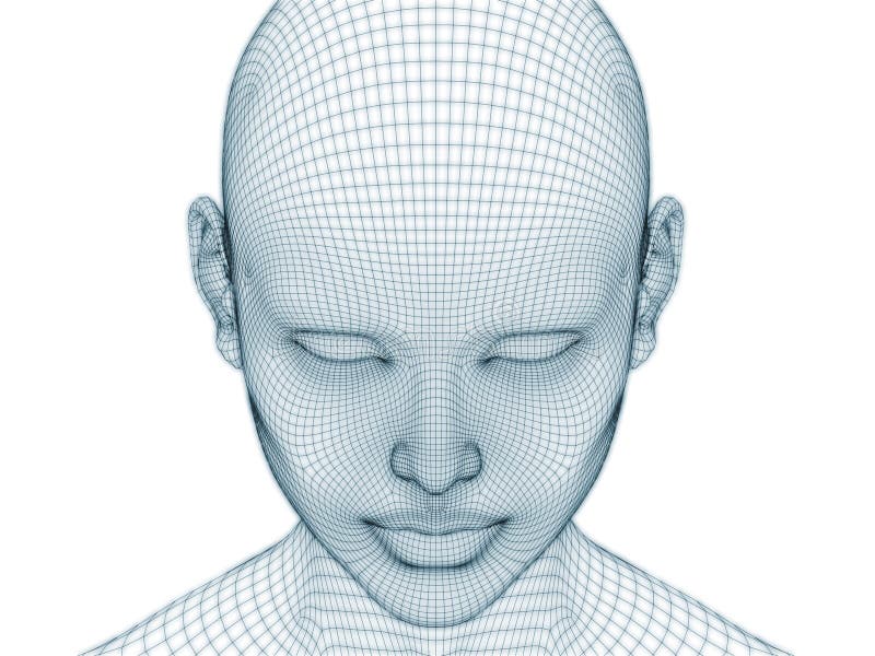 Human Face Wire Mesh stock illustration. Illustration of wire - 226644420