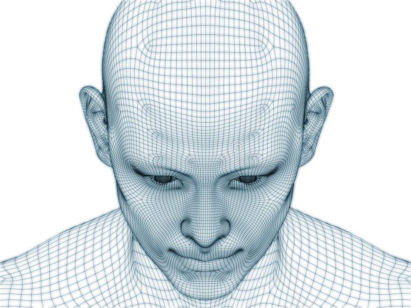 Human Face Wire Mesh stock illustration. Illustration of line - 226644431