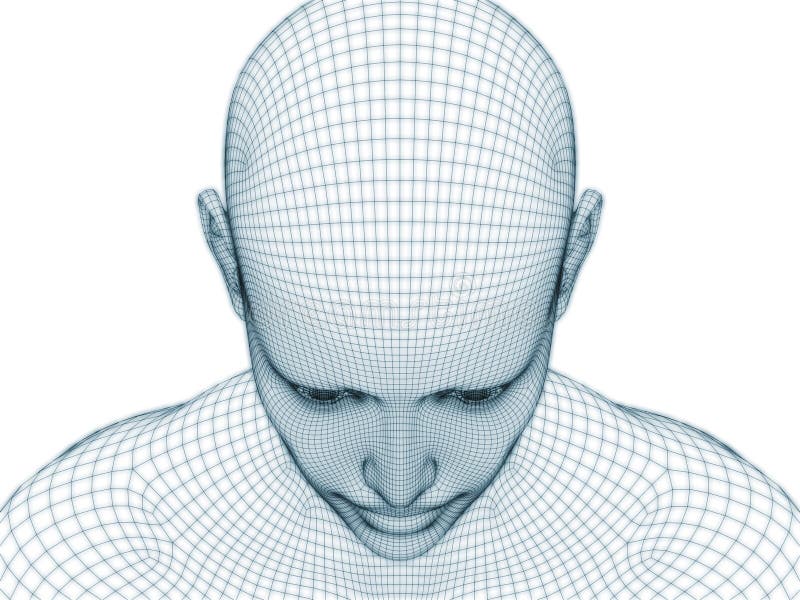Human Face Wire Mesh stock illustration. Illustration of blue - 226644437