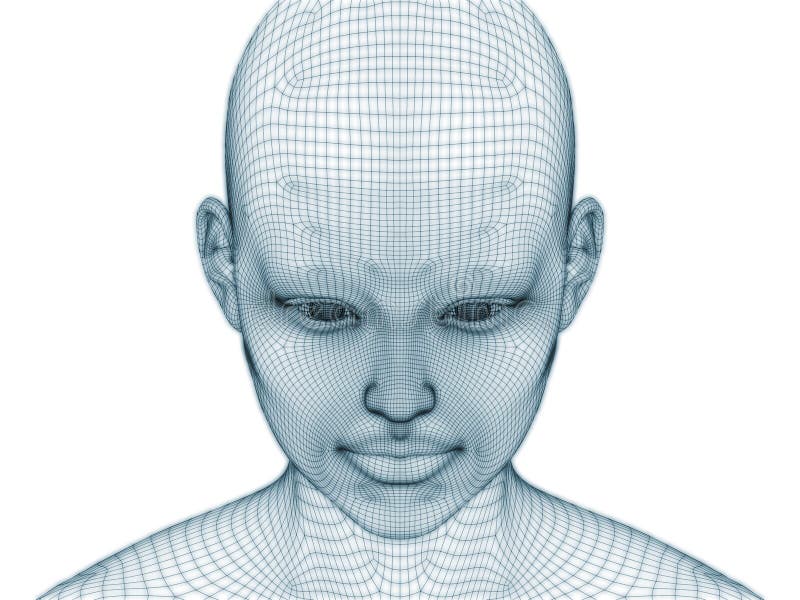 Human Face Wire Mesh stock illustration. Illustration of face - 221081091