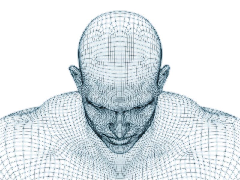 Human Face Wire Mesh stock illustration. Illustration of design - 229040901
