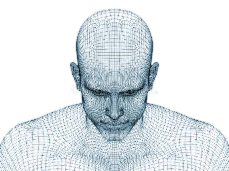 Human Face Wire Mesh stock illustration. Illustration of line - 230609804