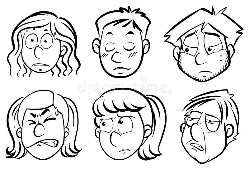 Human Faces with Different Emotions Stock Vector - Illustration of ...