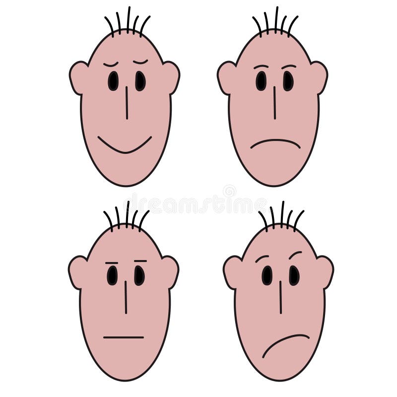 Human Faces emotions stock vector. Illustration of satisfaction - 54292965