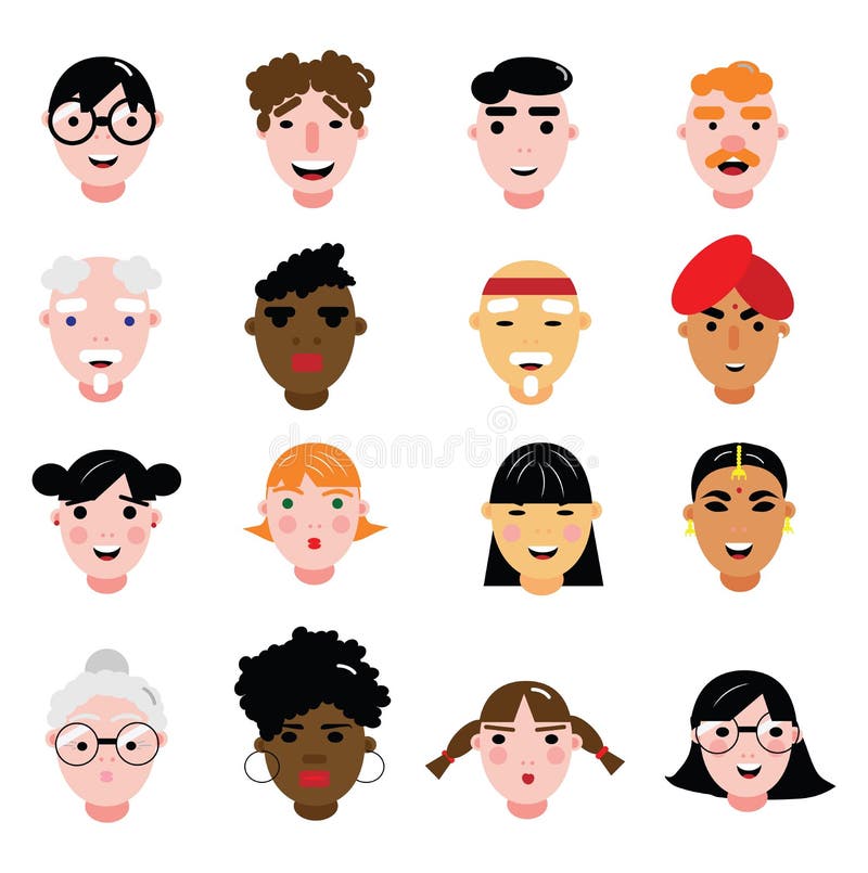 Human faces, icon stock vector. Illustration of vector - 258923548