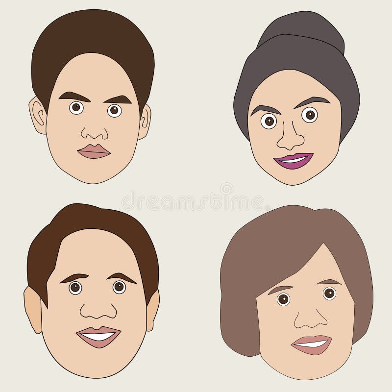 Human Faces stock vector. Illustration of avatar, isolated - 41436989