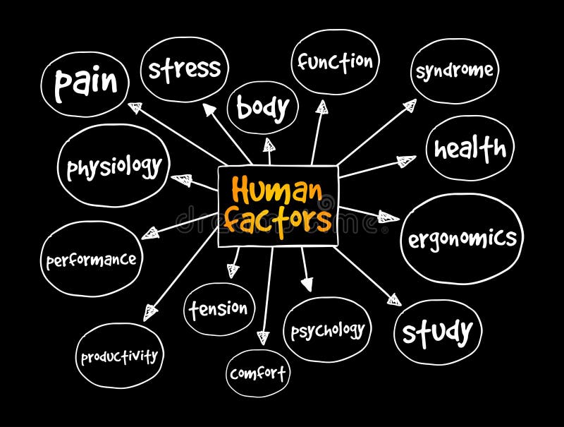 Human Factors Mind Map, Concept For Presentations And Reports Stock ...