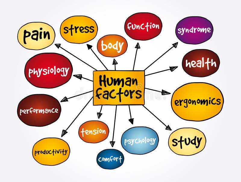 Human Factors Mind Map, Concept for Presentations and Reports Stock ...