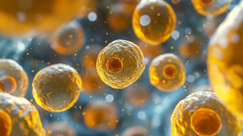 Human Fat Body Tissue Under Microscope View for Physiology Education ...