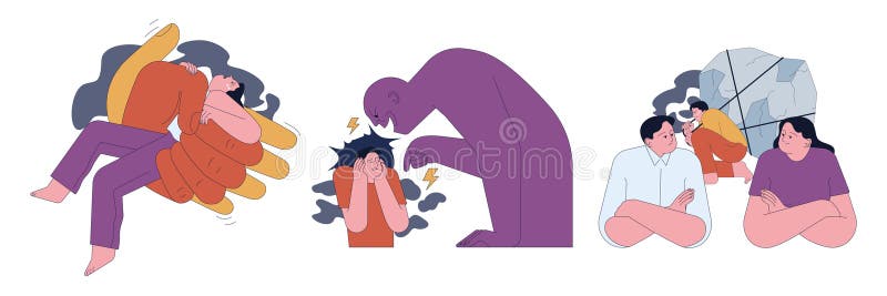 Human Fears Set. Scared Characters Confronting Personal Inadequacies ...