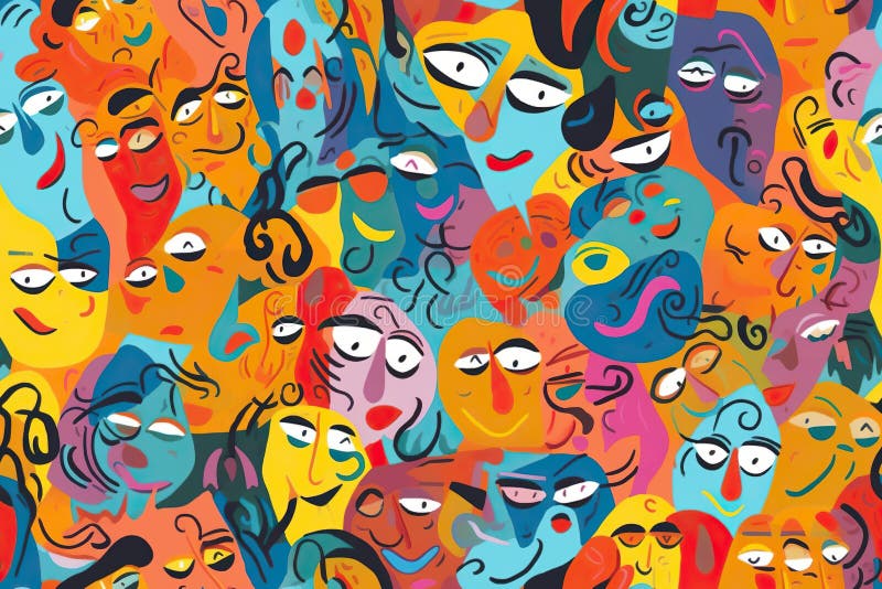 Human Feelings on Bright Background, Concept of Unity Stock ...