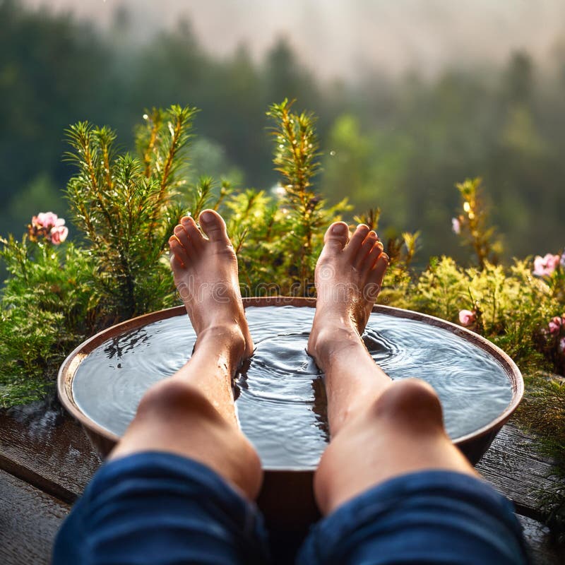 Human Feet in a Basin, AI Generated Stock Illustration - Illustration ...