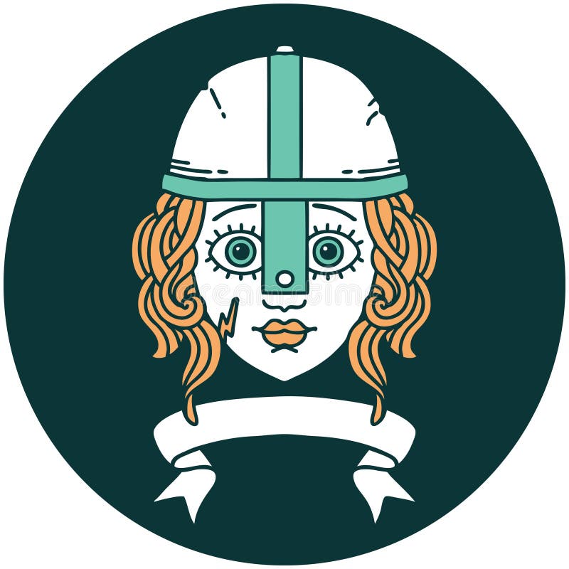 Human Fighter Character with Scroll Banner Icon Stock Vector ...