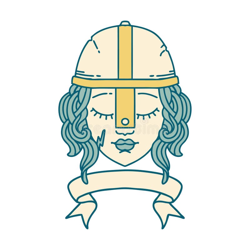 Human Fighter Character with Scroll Banner Illustration Stock Vector ...