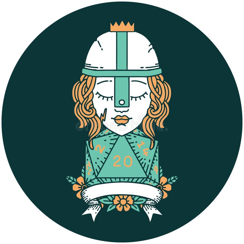 Human Fighter with Natural 20 Roll Icon Stock Vector - Illustration of ...