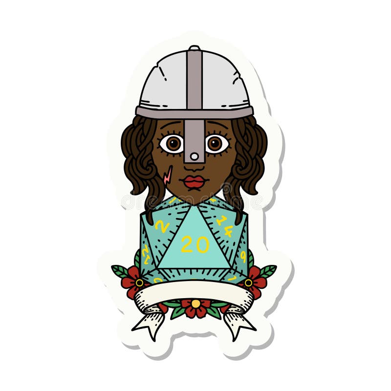 Human Fighter with Natural 20 Roll Icon Stock Vector - Illustration of ...