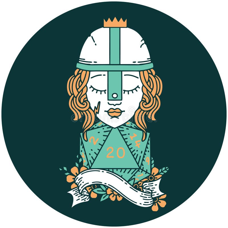 Human Fighter with Natural Twenty Dice Roll Icon Stock Vector ...