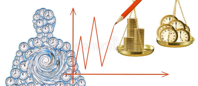 Human Figure Consisting of Dials Showing Different Times Stock ...