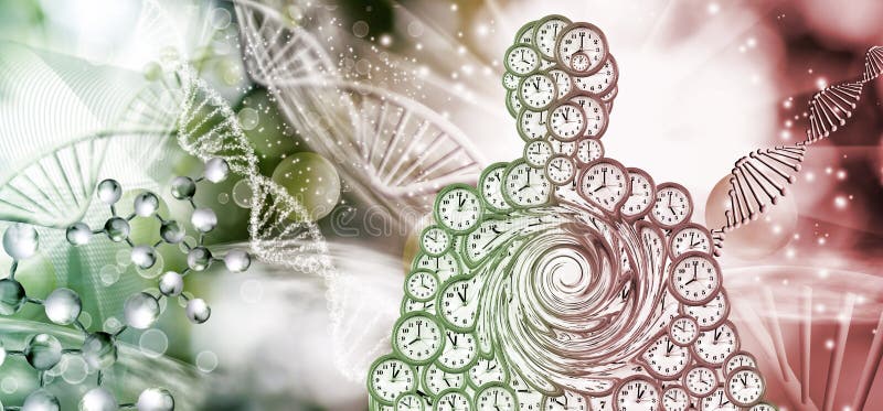 Human Figure Consisting of Dials Showing Different Times Stock ...