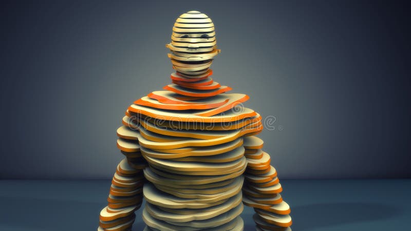 Human Figure Cut into Slices Stock Illustration - Illustration of human ...