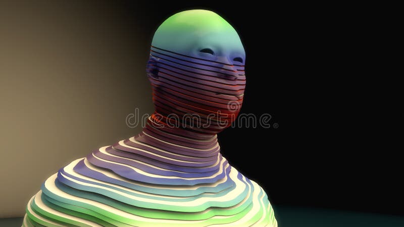 Human Figure Cut into Slices Stock Illustration - Illustration of front ...