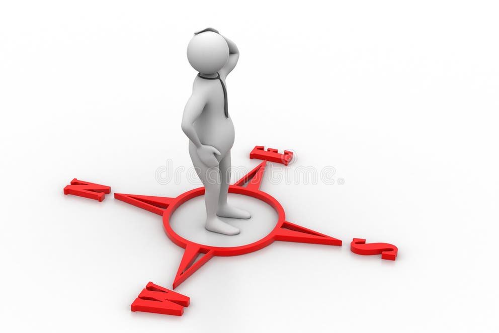 Human Figure on Directional Sign Stock Illustration - Illustration of ...