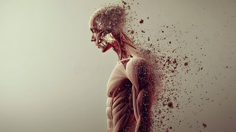 Human Figure Dissolving into Particles, Abstract Expression Stock ... Human Figure Dissolving into Particles, Abstract Expression Stock ...