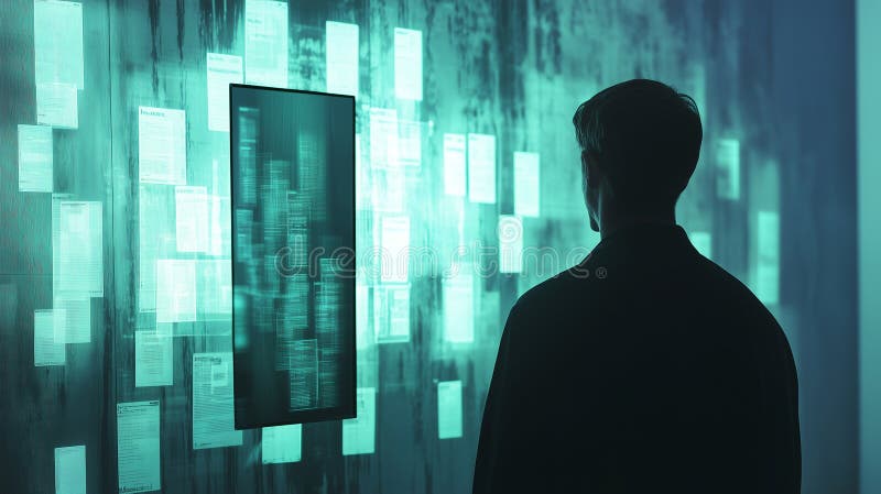 Human Figure in Front of a Digital Mirror. by Generative Ai Stock ...