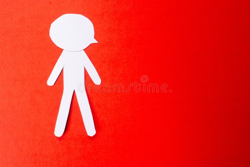 Human Figure with a Head in Shape of a Speech Bubble Made of White ...