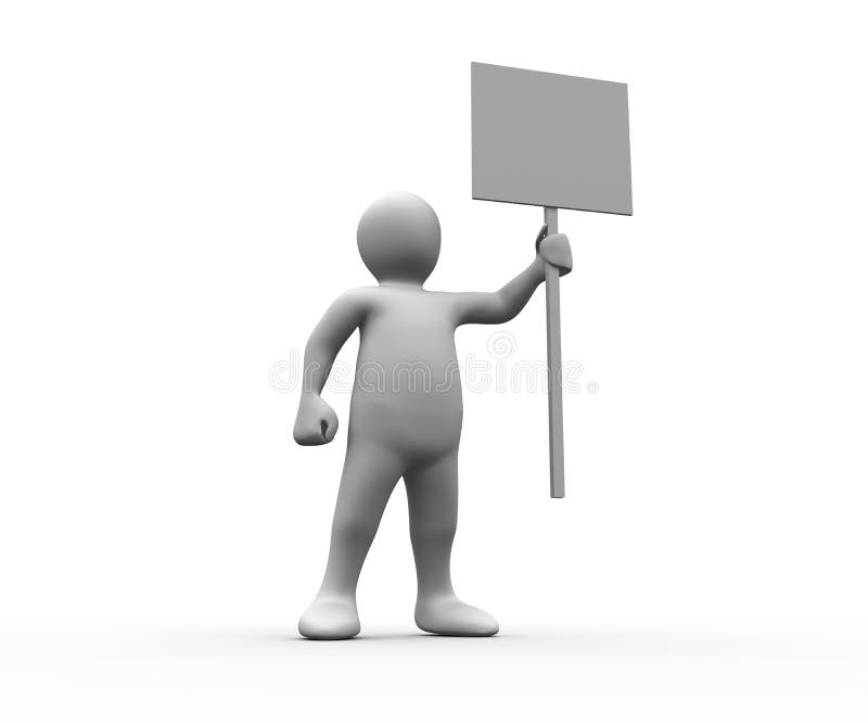 Figure Holding Blank Sign stock vector. Illustration of script - 31173526