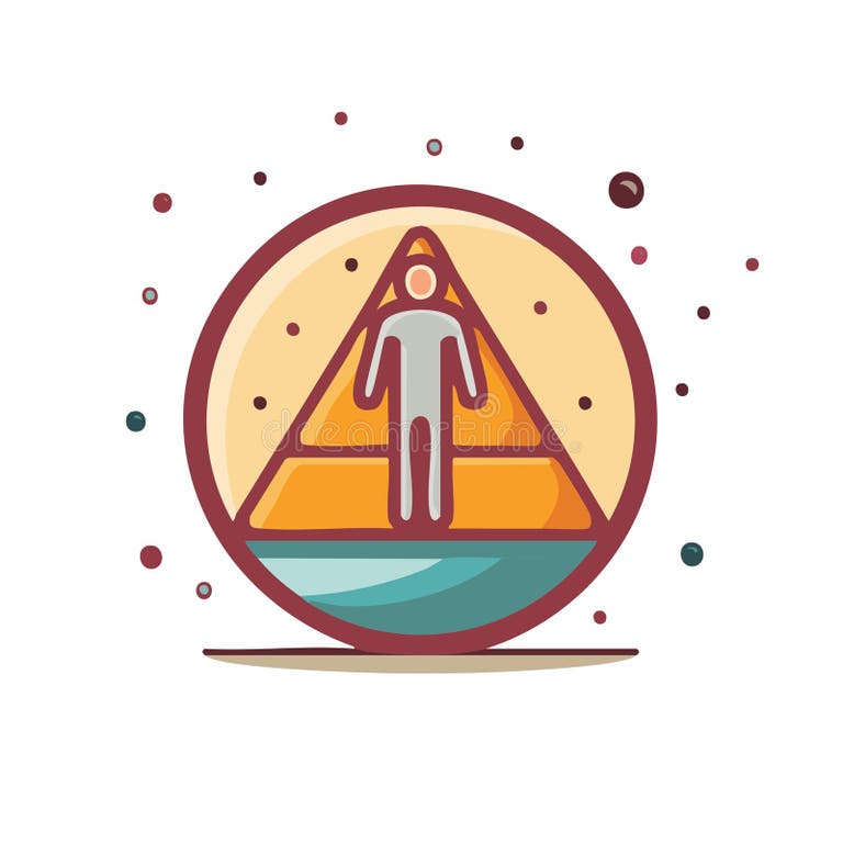 Human Figure Icon within Triangle in Circle Minimal Design for Creative ...