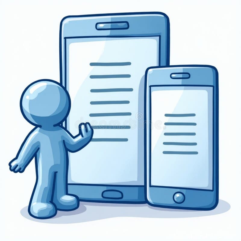 Human Figure Interacting with Mobile Phones and Digital Technology ...