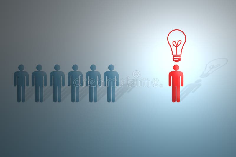 Human Figure with Light Bulb Stock Illustration - Illustration of ideas ...