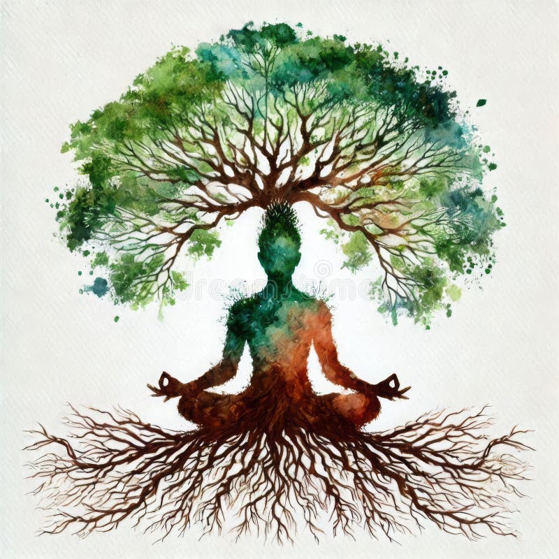 Natureâ€™s Roots within Us stock illustration. Illustration of body ...