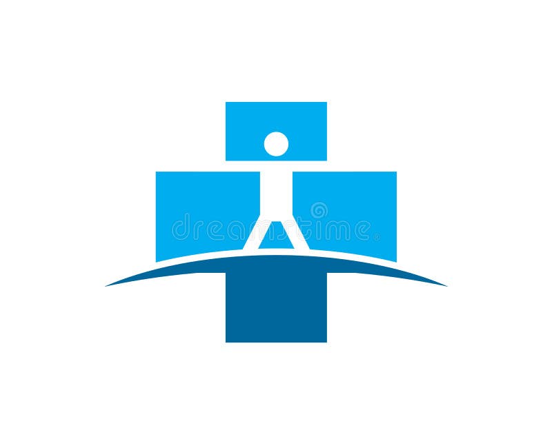 Human Figure Neagtive Space Inside Blue Health Cross Stock Vector ...