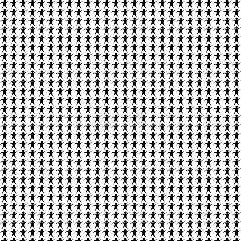 Human Figure Pattern. Seamless Black Icon. Repeated Person Symbol ...