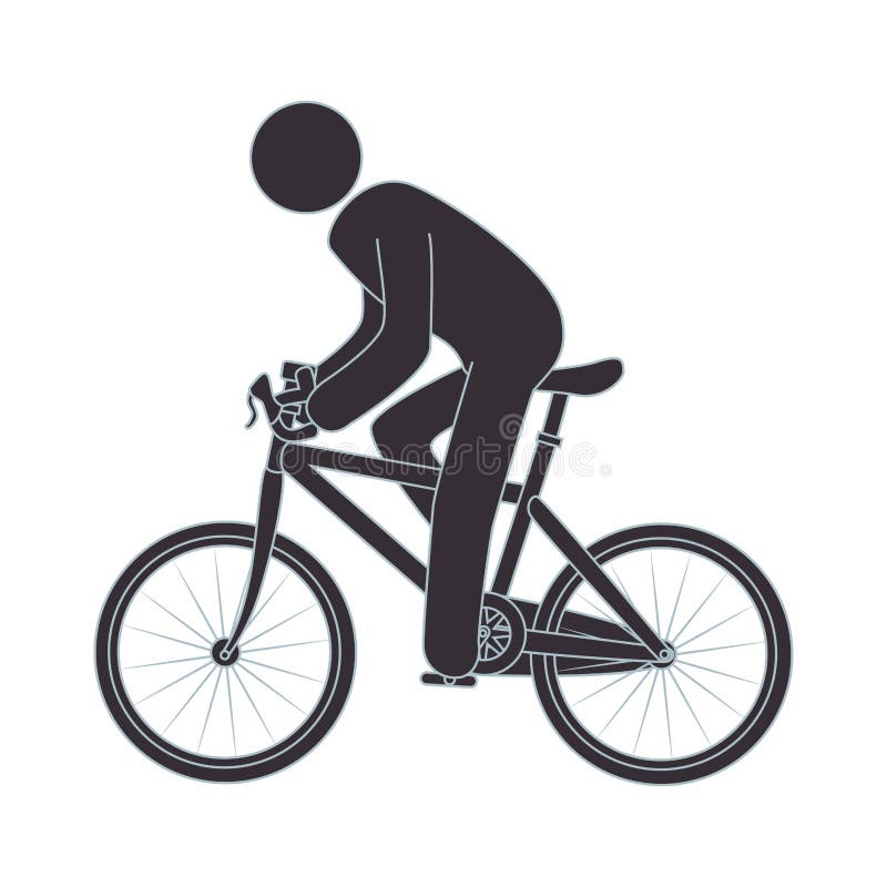 Human figure riding bike stock vector. Illustration of health - 85805539