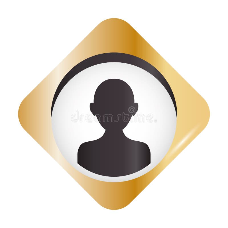 Human Figure Silhouette with Golden Frame Stock Vector - Illustration ...